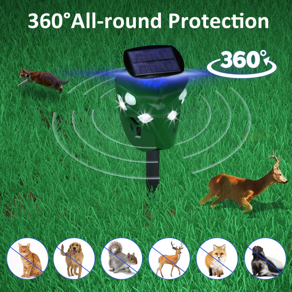 Solar Animal Repeller Motion Activated Ultrasonic Animal Repeller